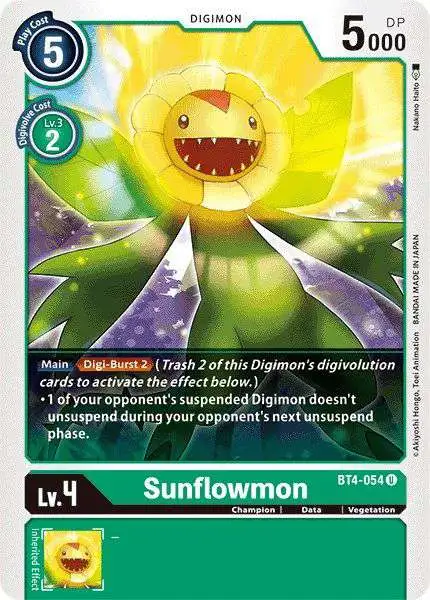Digimon Trading Card Game Great Legend Single Card Uncommon Sunflowmon BT4-054 - ToyWiz