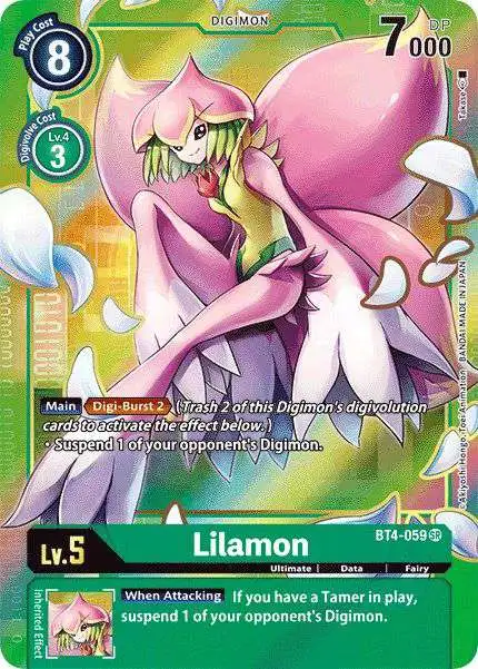 Digimon Trading Card Game Great Legend Single Card Super Rare Lilamon BT4-059 Alternate Art - ToyWiz