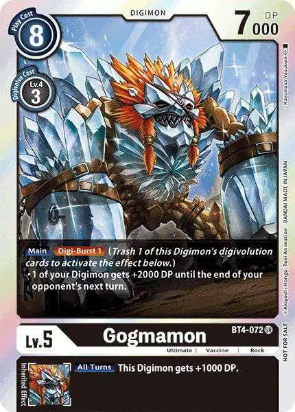 Digimon Trading Card Game Great Legend Single Card Super Rare Gogmamon BT4-072 Event Pack 2 - ToyWiz
