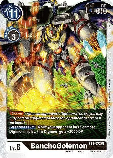 Digimon Trading Card Game Great Legend Single Card Uncommon BanchoGolemon BT4-073 - ToyWiz