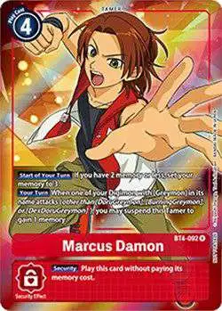 Digimon Trading Card Game Great Legend Single Card Rare Marcus Damon BT4-092 Box Topper - ToyWiz