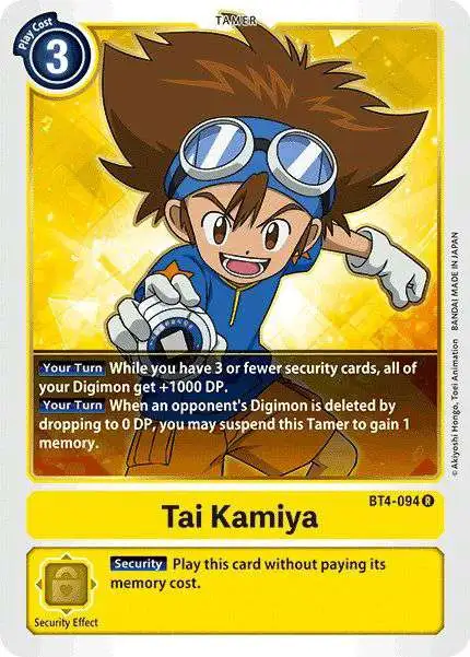 Digimon Trading Card Game Great Legend Single Card Rare Tai Kamiya BT4-094 - ToyWiz
