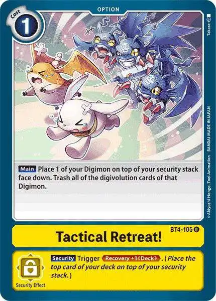 Digimon Trading Card Game Great Legend Single Card Uncommon Tactical Retreat BT4-105 - ToyWiz
