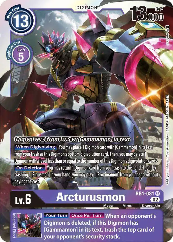 Digimon Trading Card Game Resurgence Booster Single Card Super Rare Arcturusmon RB1-031 - ToyWiz