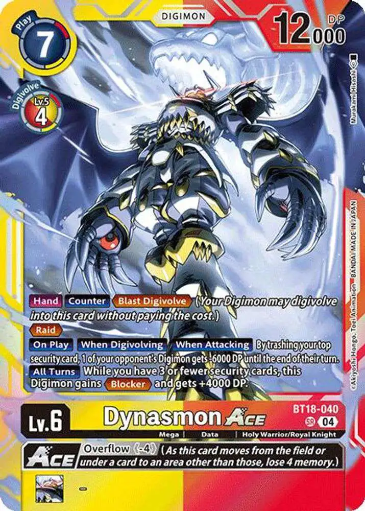 Digimon Trading Card Game Release Special Booster 2.0 Single Card Super Rare Dynasmon ACE BT18 ...