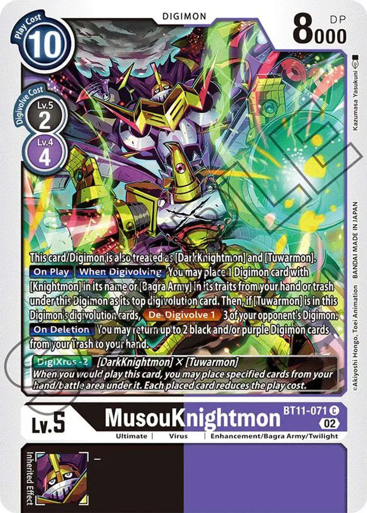 Digimon Trading Card Game Dimensional Phase Single Card Common MusouKnightmon BT11-071 - ToyWiz