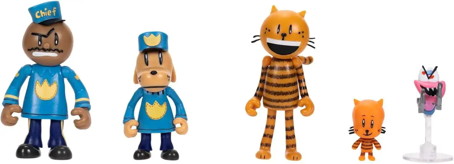 Dog Man Supa Cool Dog Man, Lil Petey, Petey, Chief Flippy Action Figure ...