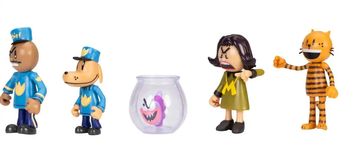 Dog Man Supa Cat Dog Man, Chief, Petey, Mayor Flippy Action Figure 5 ...