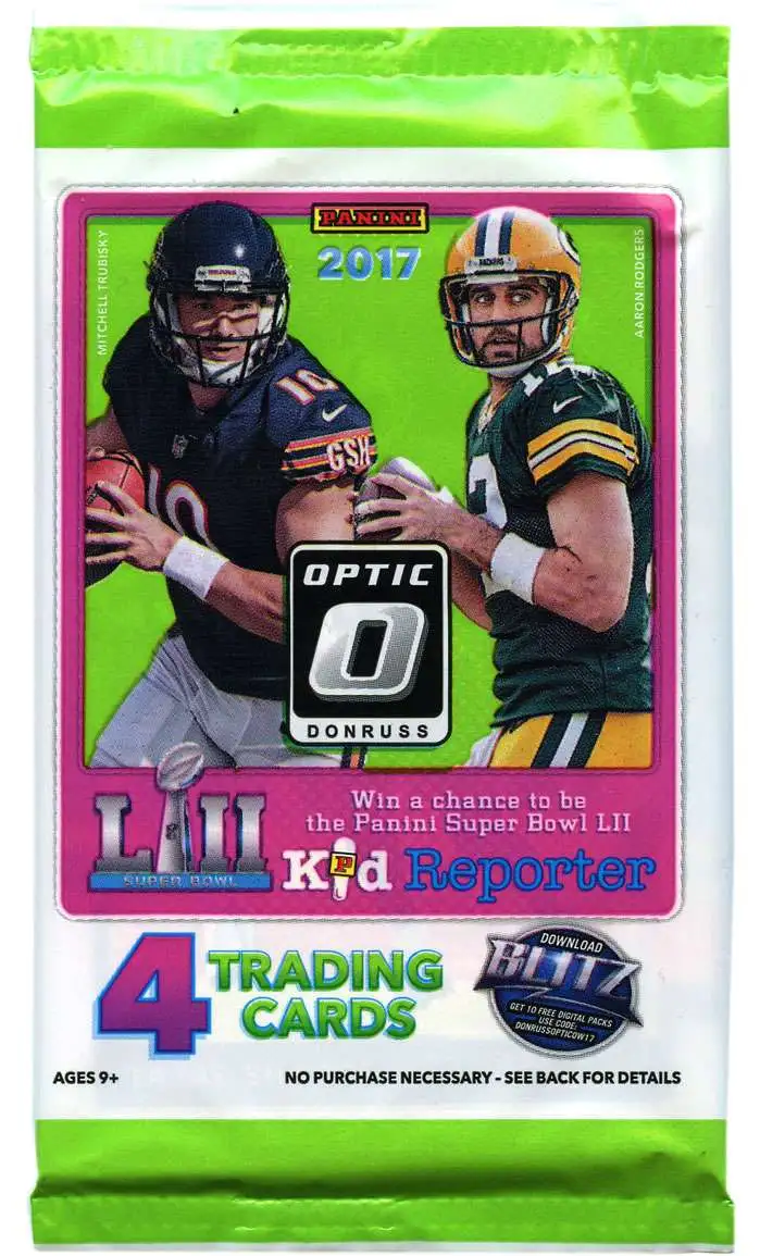 NFL Panini 2017 Donruss Optic Football Trading Card Pack 4 Cards - ToyWiz