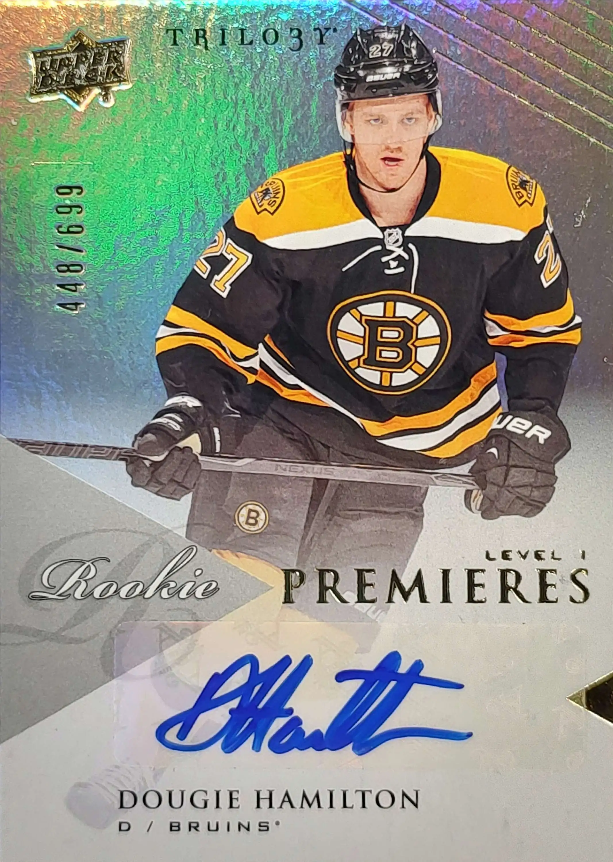 NHL Upper Deck 2013-14 Trilogy Hockey Dougie Hamilton 448699 ...