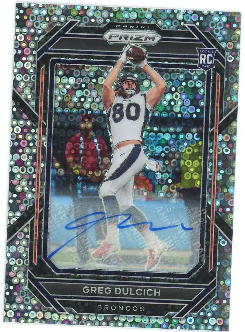 NFL 2022 Prizm Football Greg Dulcich Rookie Autograph Card 360 Disco ...