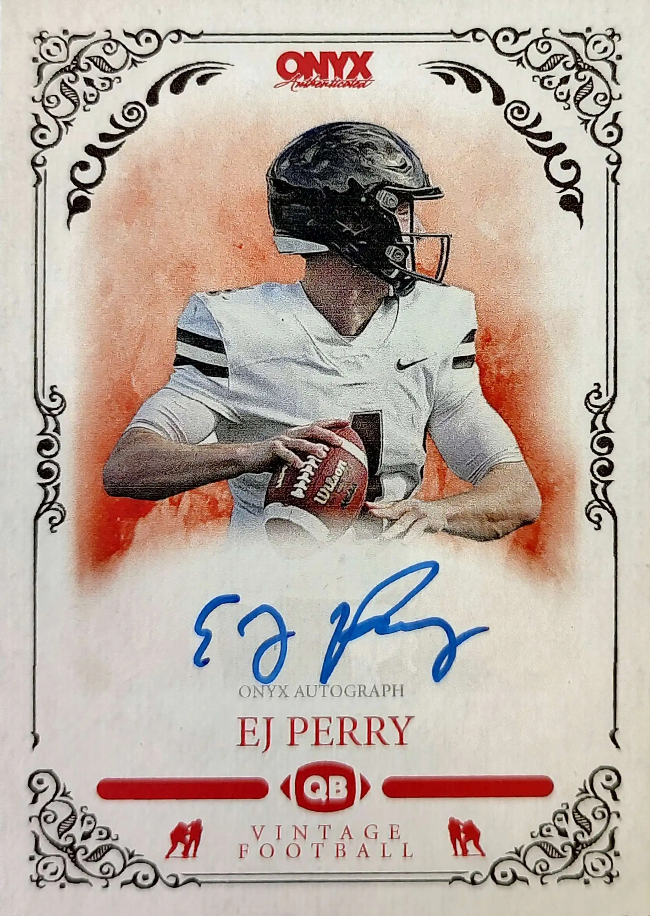 NFL 2022 Onyx Vintage Football EJ Perry Blue Ink Autographed Single ...