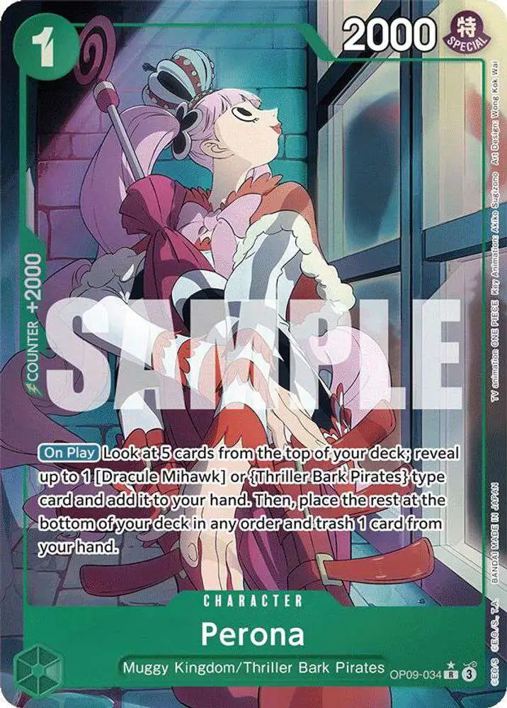 One Piece Trading Card Game Emperors in the New World Single Card Rare Perona OP09-034 Parallel ...
