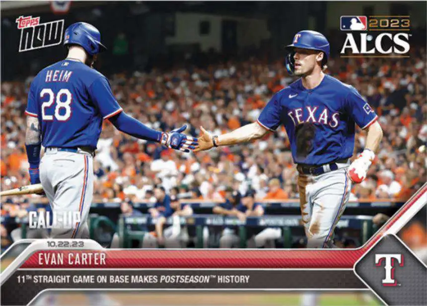 MLB Texas Rangers 2023 NOW Baseball Single Card Evan Carter Exclusive ...