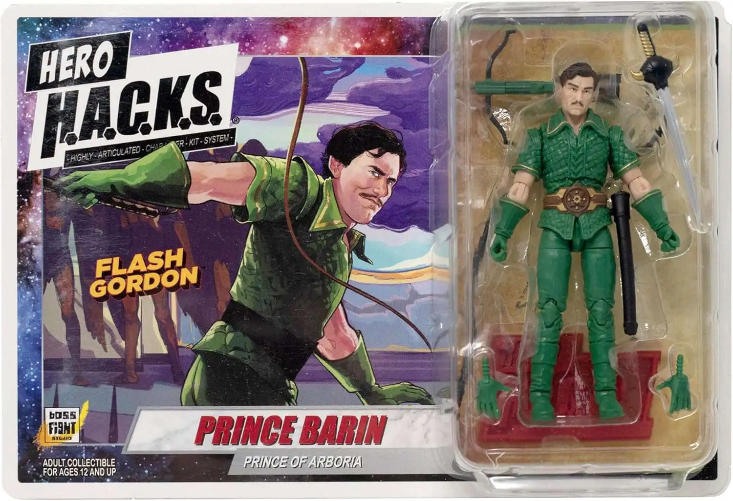 Flash Gordon Hero H.A.C.K.S. Prince Barin 4 Action Figure Movie Version ...
