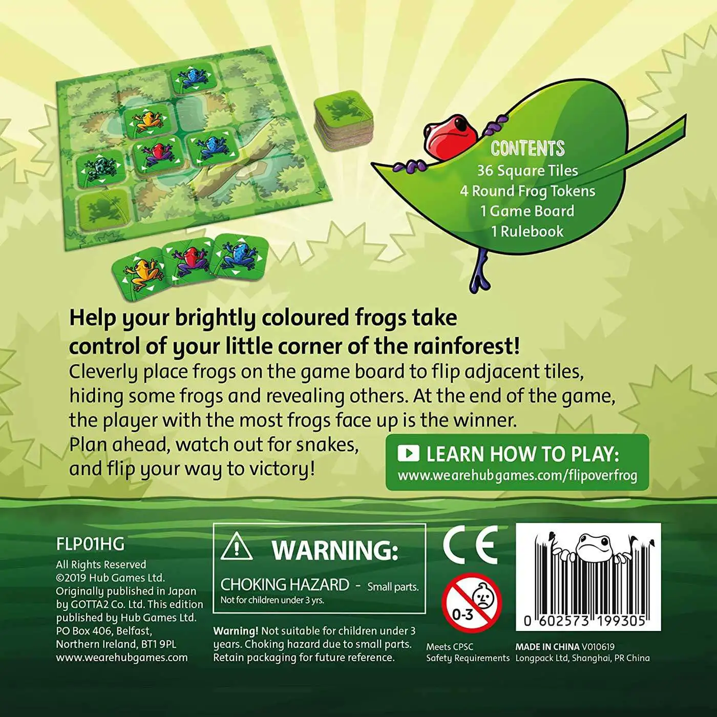 Hub Games Flip Over Frog Board Game Asmodee - ToyWiz