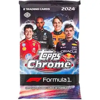 Formula 1 Topps 2024 Chrome Trading Card HOBBY Pack 8 Cards - ToyWiz