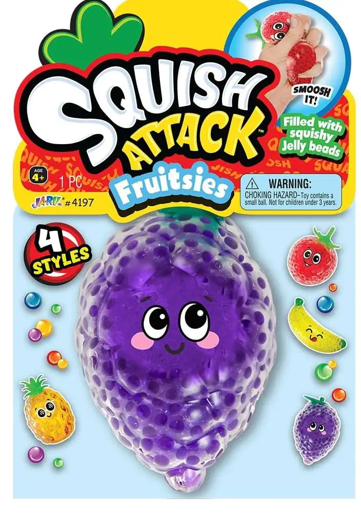 Squish Attack Fruitsies Grapes Squeeze Toy Zoofy - ToyWiz