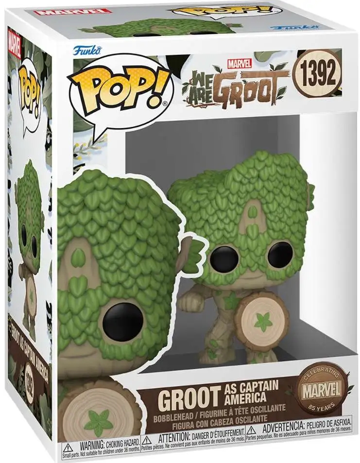 Funko Marvel We Are Groot POP Marvel Groot as Captain America Vinyl ...