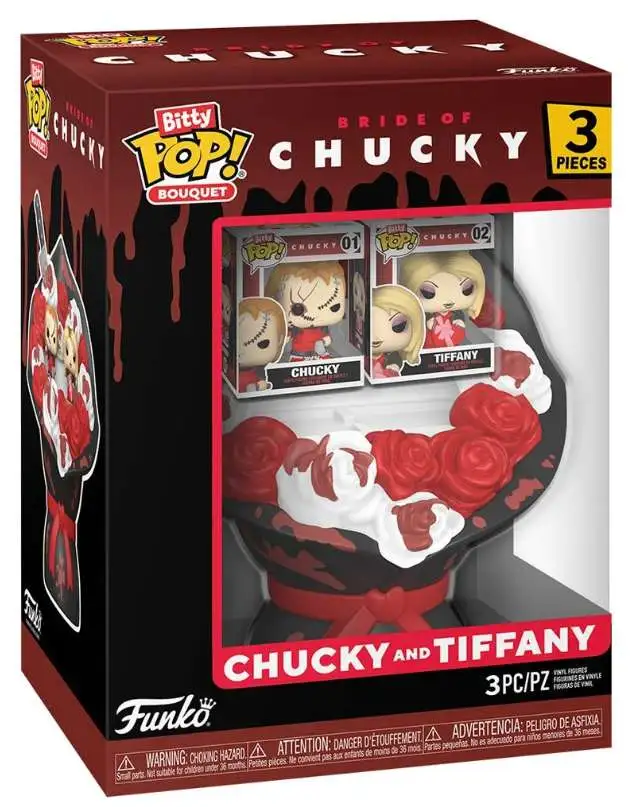 Funko Bride of Chucky Bitty Pop Valentines Chucky and Tiffany 3 Piece ...