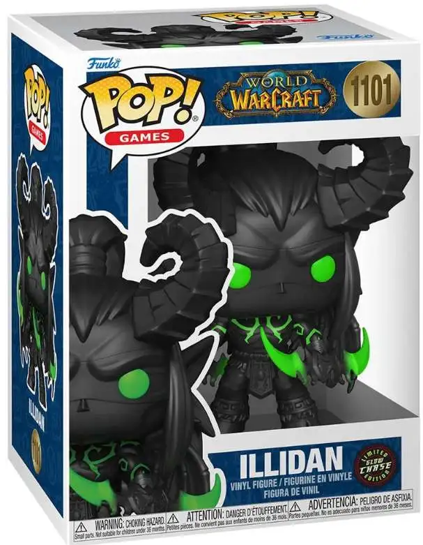 Funko World of Warcraft POP Games Illidan Vinyl Figure 1101 GitD Chase ...