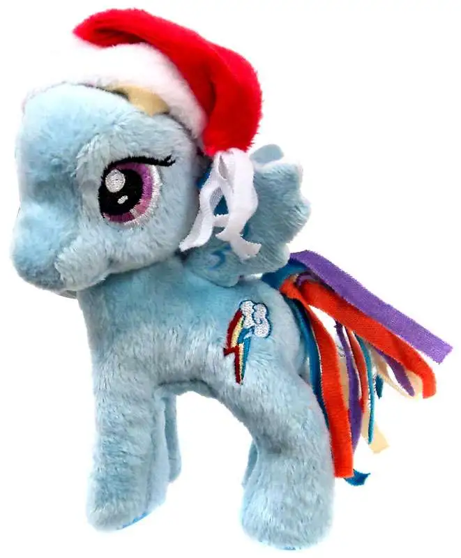 My Little Pony Rainbow Dash 6 Plush Santa Hat Funrise - ToyWiz