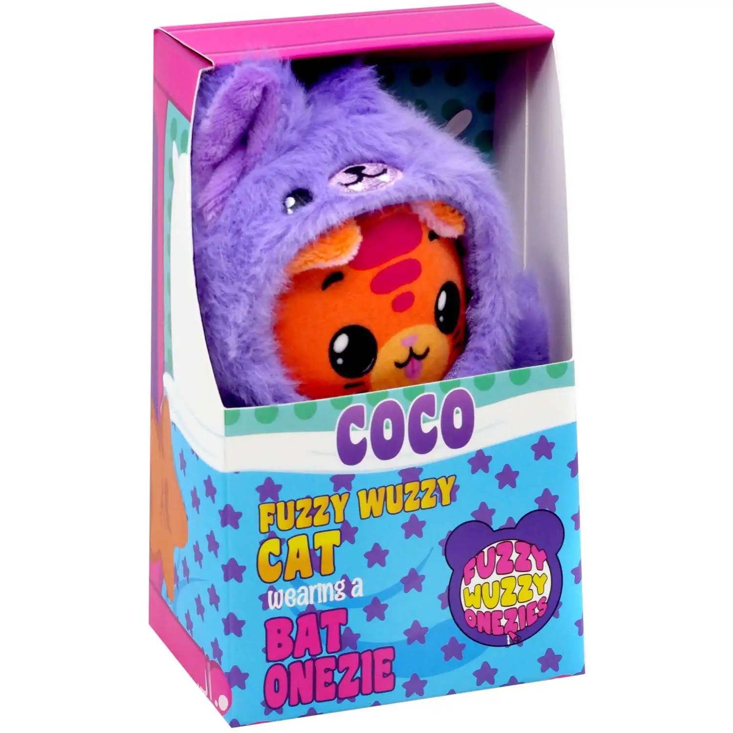 Fuzzy Wuzzy Onezies Series 1 Coco Cat Wearing a Bat Onezie 5.5 Mini Plush License to Play - ToyWiz