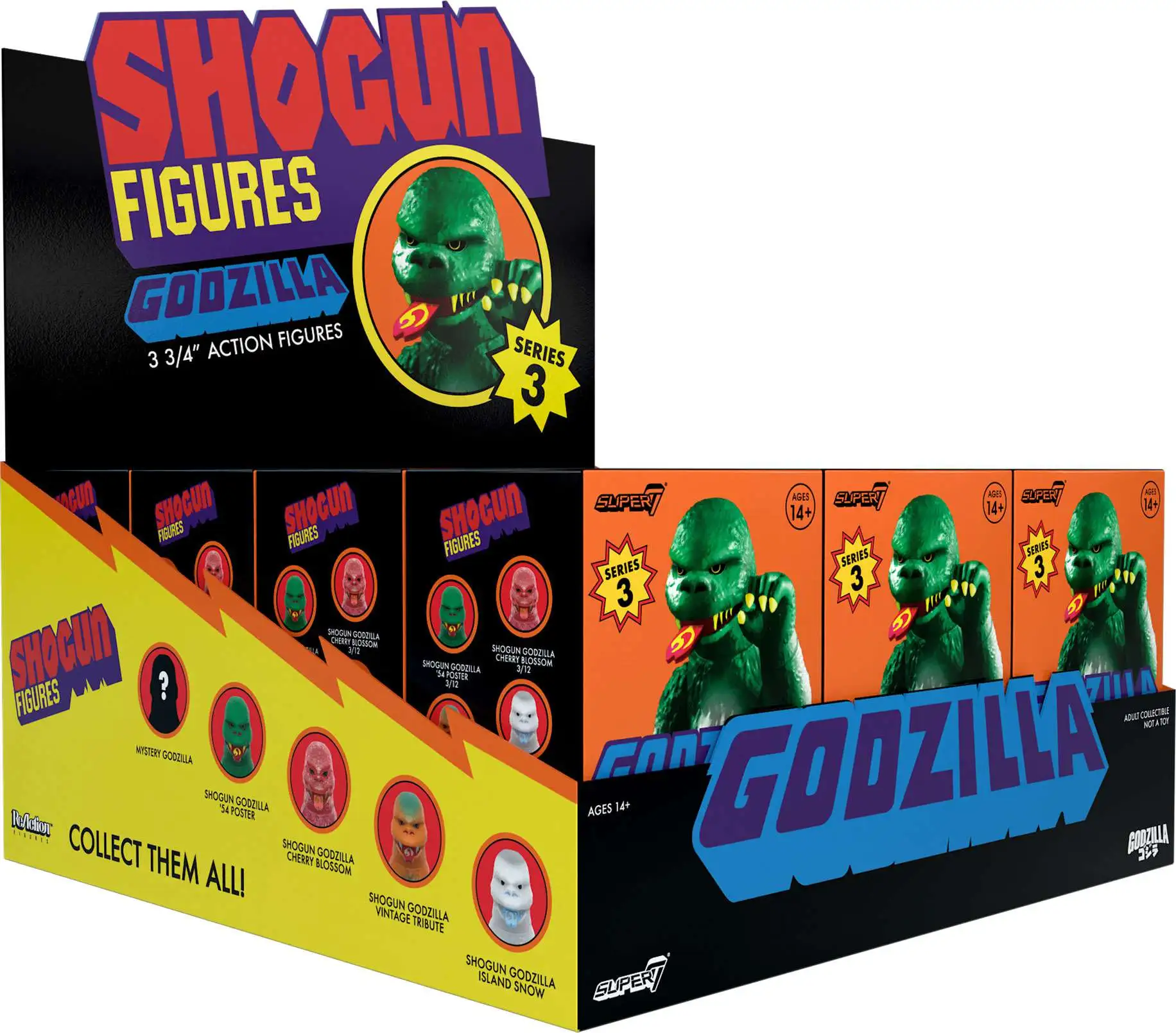 Godzilla Shogun TOHO Godzilla Kaiju Series 3 3.75 Mystery Box 12 Packs ...