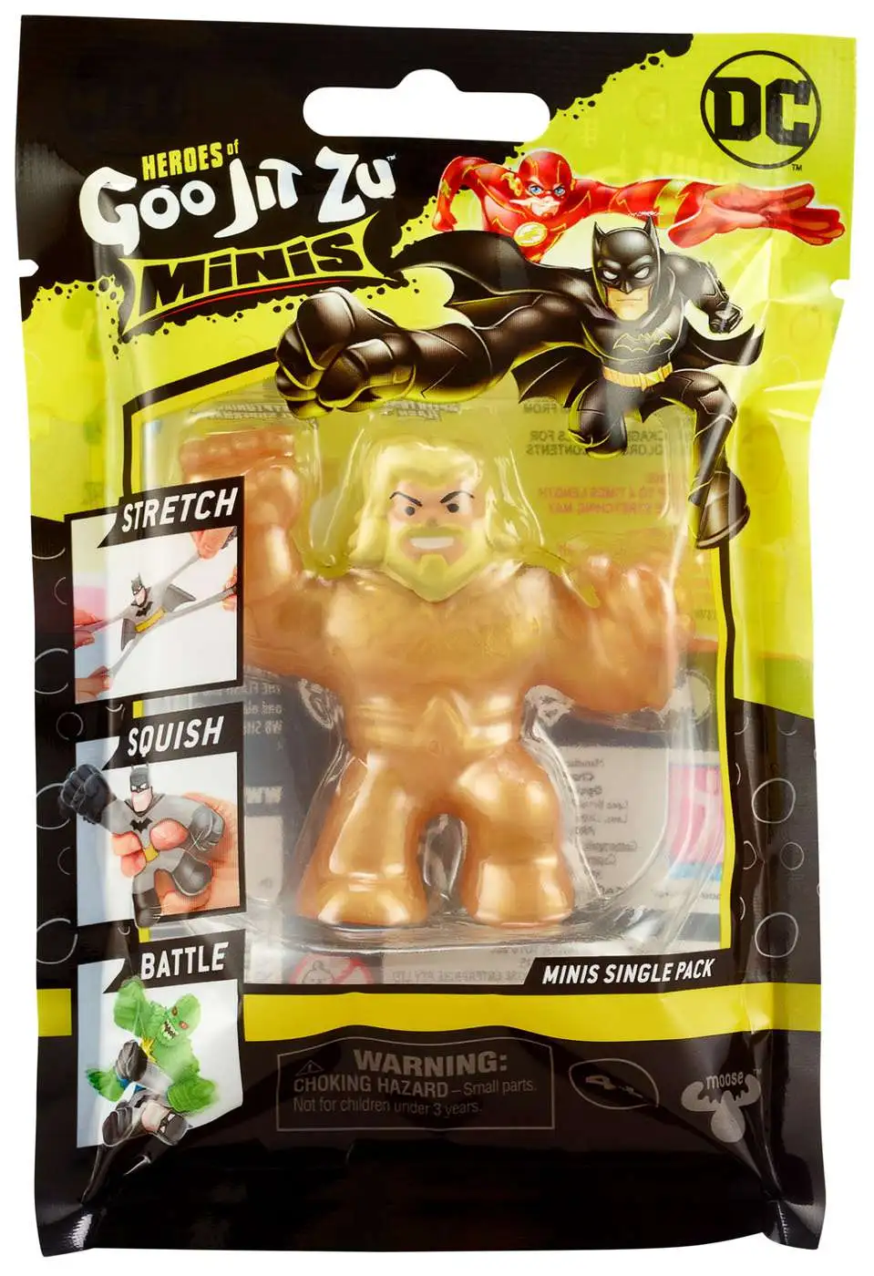 Heroes of Goo Jit Zu DC MINIS Aquaman Figure Gold Armor Moose Toys - ToyWiz