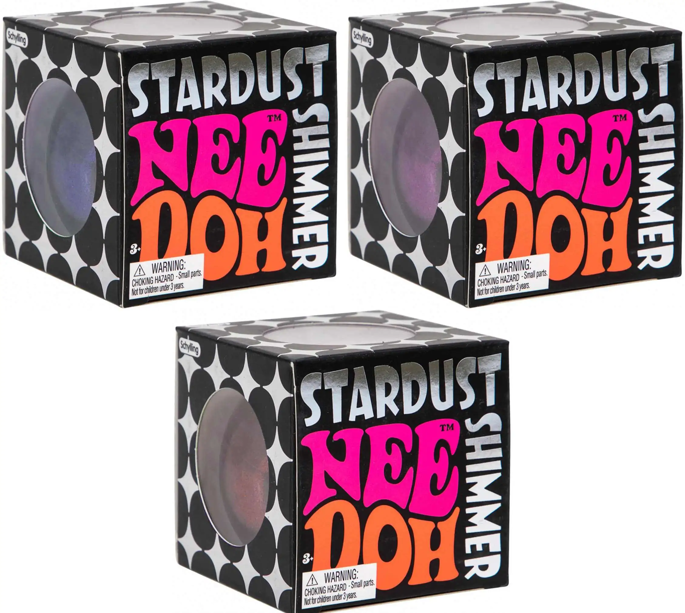 NeeDoh The Groovy Glob Stardust Red, Blue Purple 2.5 Set of 3 Small ...