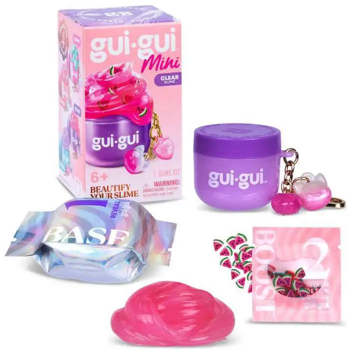 Gui-Gui Mini Slime Jar Keychain CLEAR Pack Moose - ToyWiz