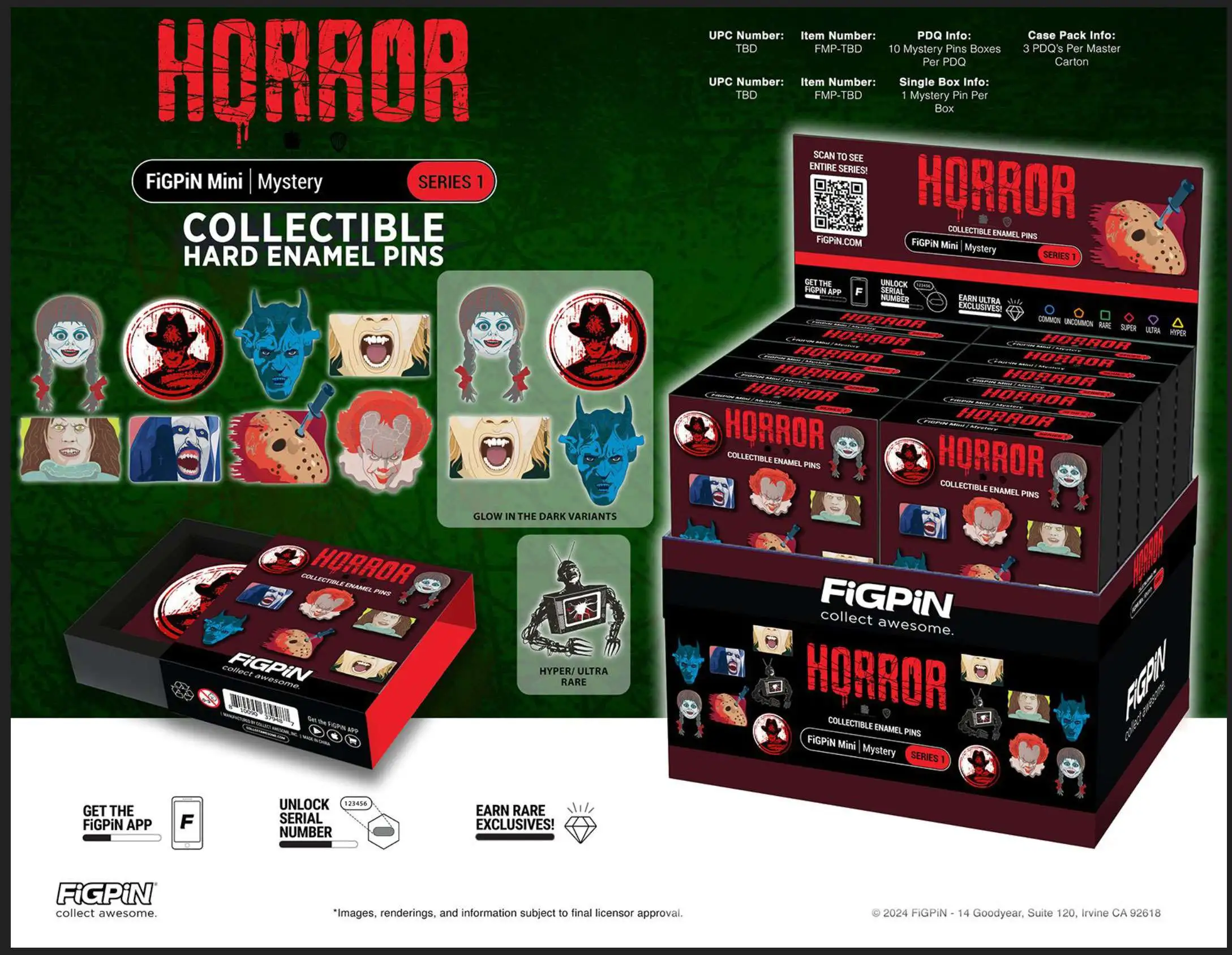 Horror Series 1 Enamel Pins Mystery Pack 1 RANDOM Collectible Hard ...