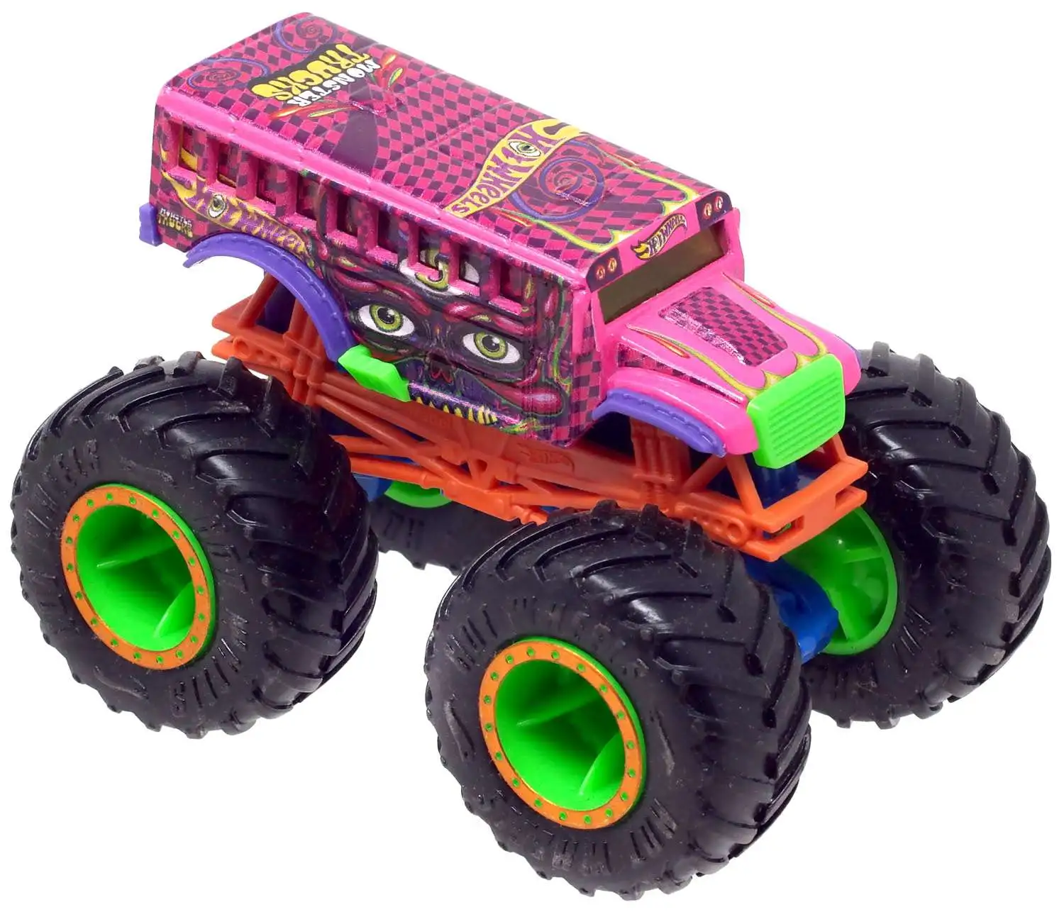 Hot Wheels Monster Trucks Psycho-Delic Too SCool 164 Diecast Car Loose ...
