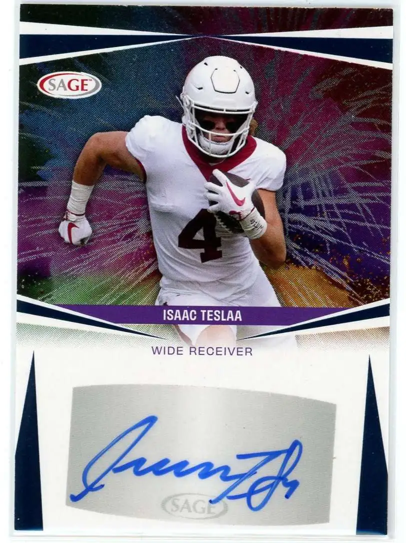 NCAA 2025 Sage Low Series Football Single Card Blue Isaac Teslaa A-IT ...