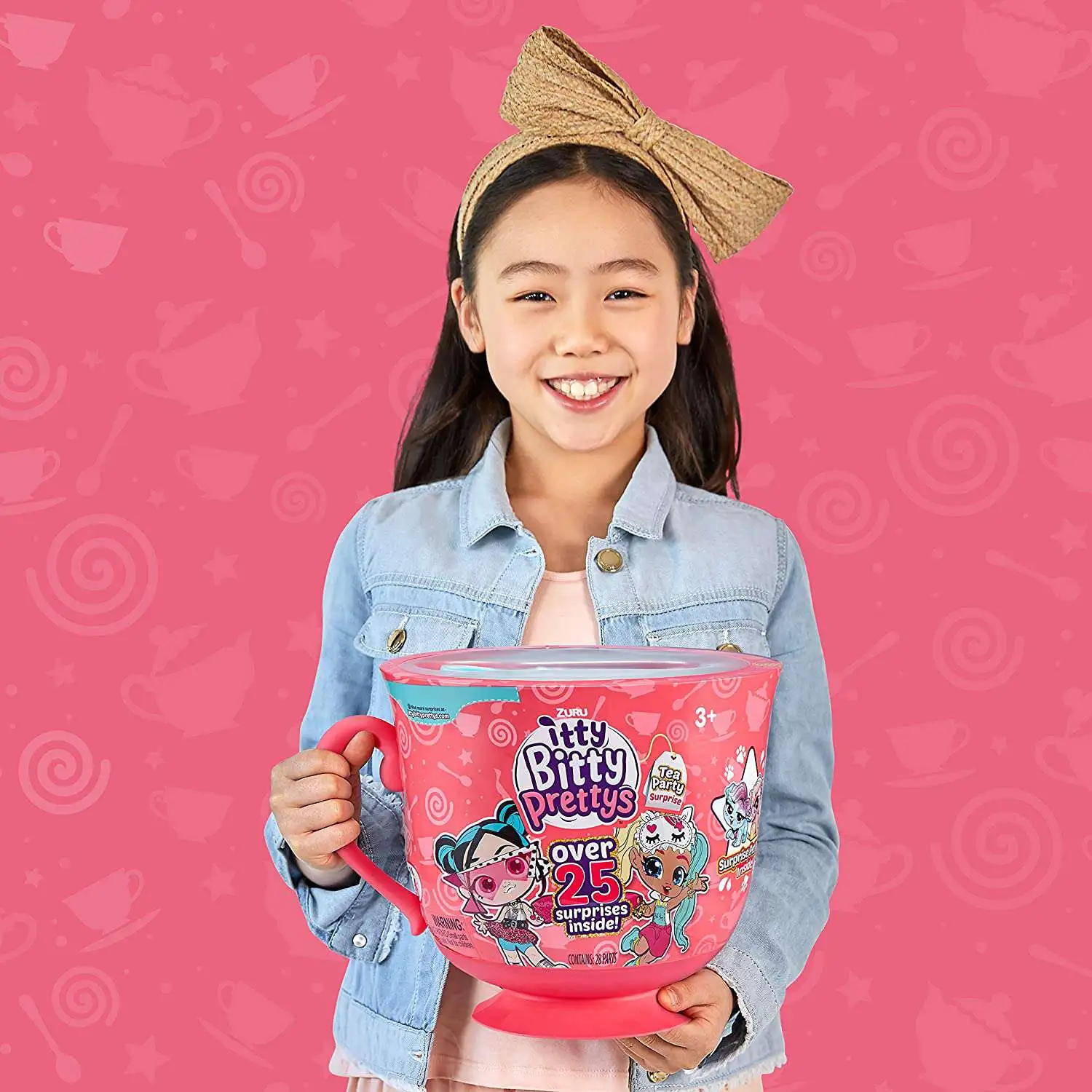 Itty Bitty Prettys Series 1 Tea Party Surprise Kitten Princess Teacup Playset PINK Top Zuru Toys ...