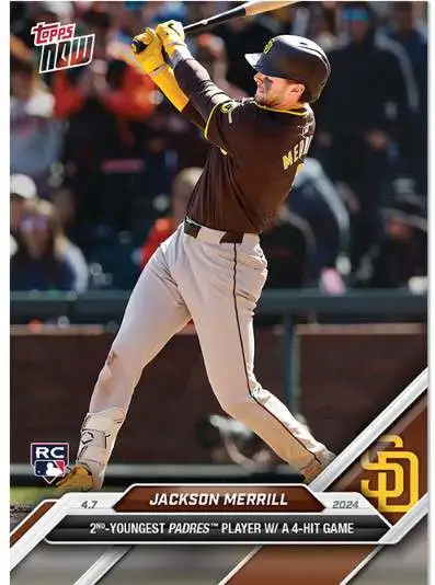 MLB San Diego Padres 2024 NOW Baseball Single Card Jackson Merrill ...