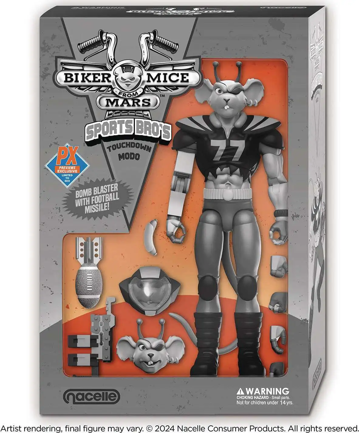 Biker Mice from Mars Sports Bros Touchdown Modo Exclusive 7 Action Figure Black White Version ...