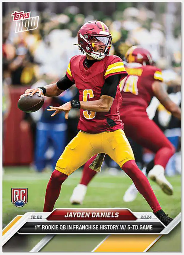 NFL Washington Commanders 2024 NOW Football Single Card Jayden Daniels 16 Rookie, 1st Rookie QB ...