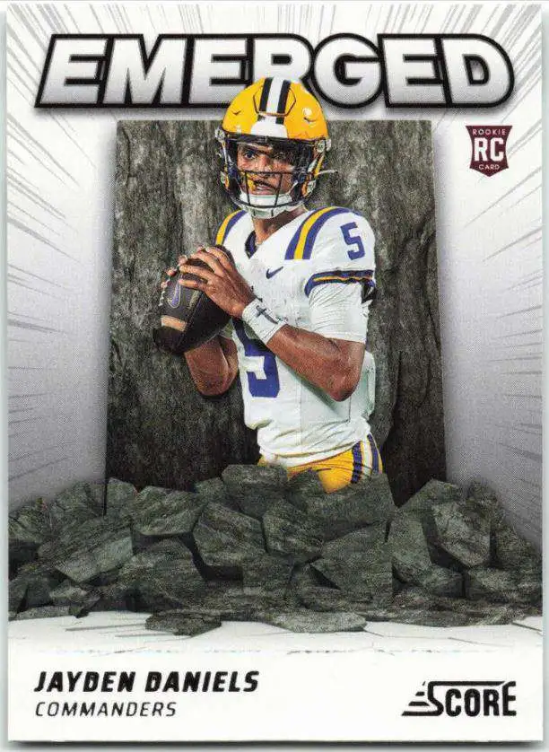 NFL Washington Commanders 2024 Score Football Single Card Emerged Jayden Daniels EM-JDS Rookie ...