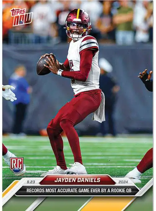 NFL Washington Commanders 2024 NOW Football Single Card Jayden Daniels 5 Rookie Card, Records ...