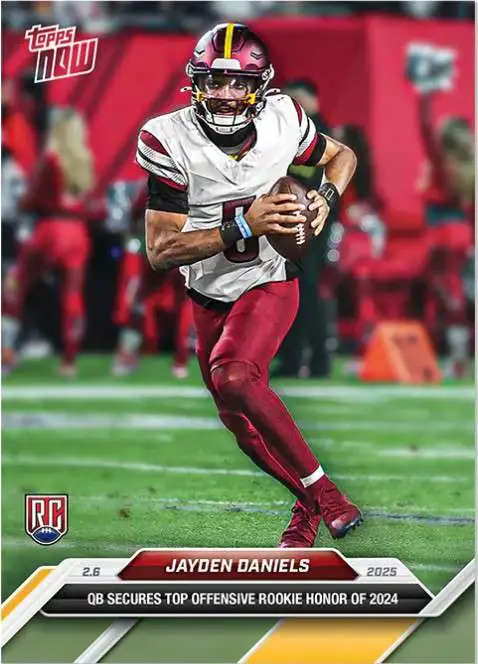 NFL Washington Commanders 2024 NOW Football Single Card Jayden Daniels 24 Rookie, Rookie of the ...