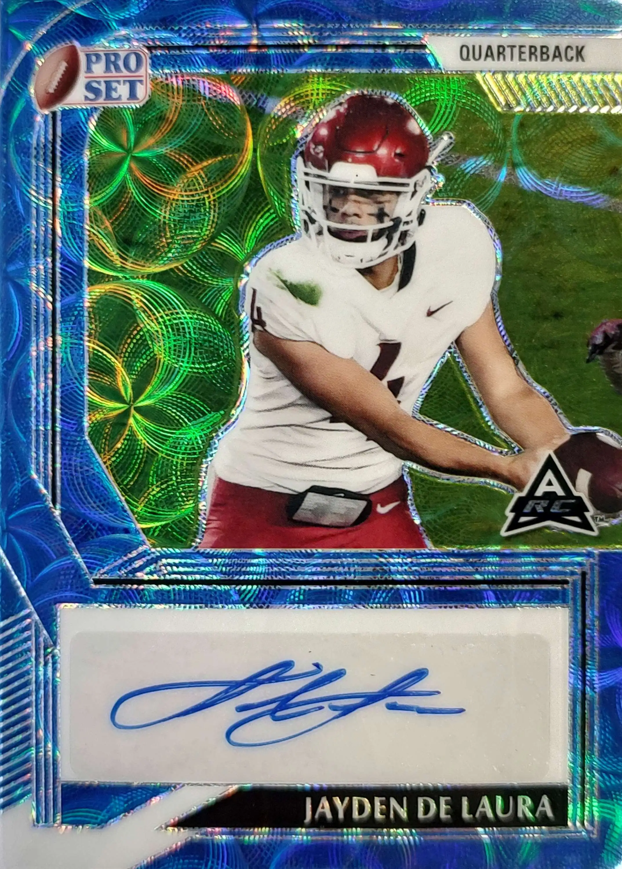 NFL Leaf 2022 Leaf Pro Set Metal Single Card 915 Jayden De Laura PA-JDL Rookie Auto - ToyWiz