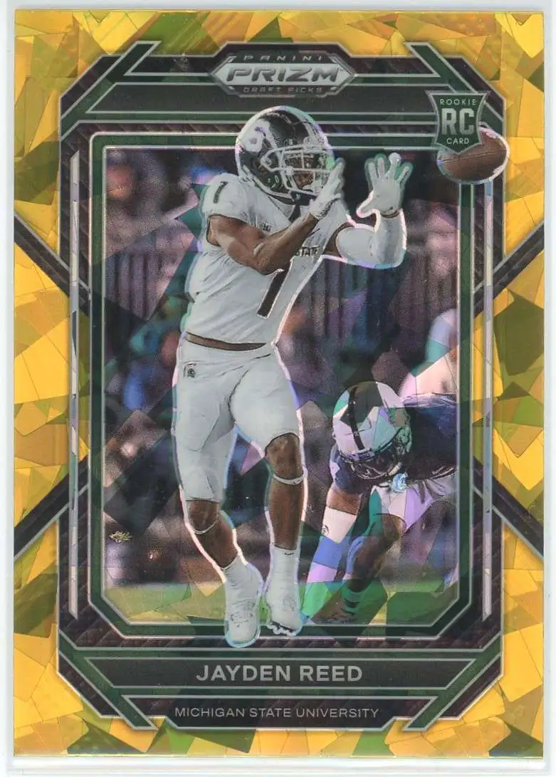 NFL Green Bay Packers 2023 Panini Prizm Draft Picks Single Card Gold Ice Jayden Reed 145 Rookie ...