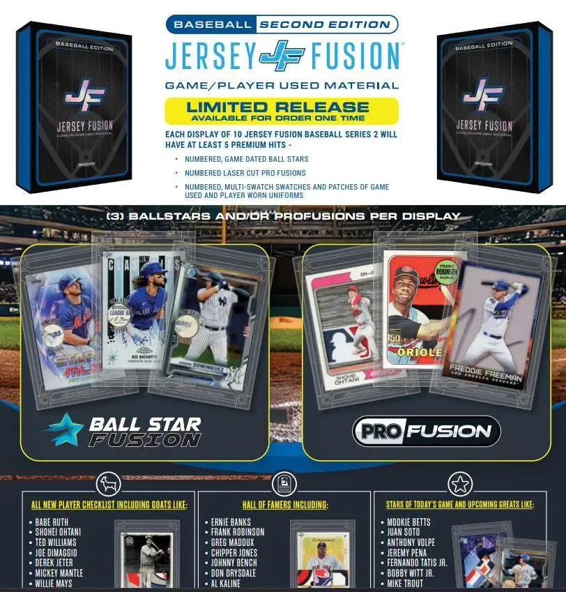 Jersey Fusion Baseball 2nd Edition Trading Card MINI Box 1 Game Used Swatch Card Sportscards ...