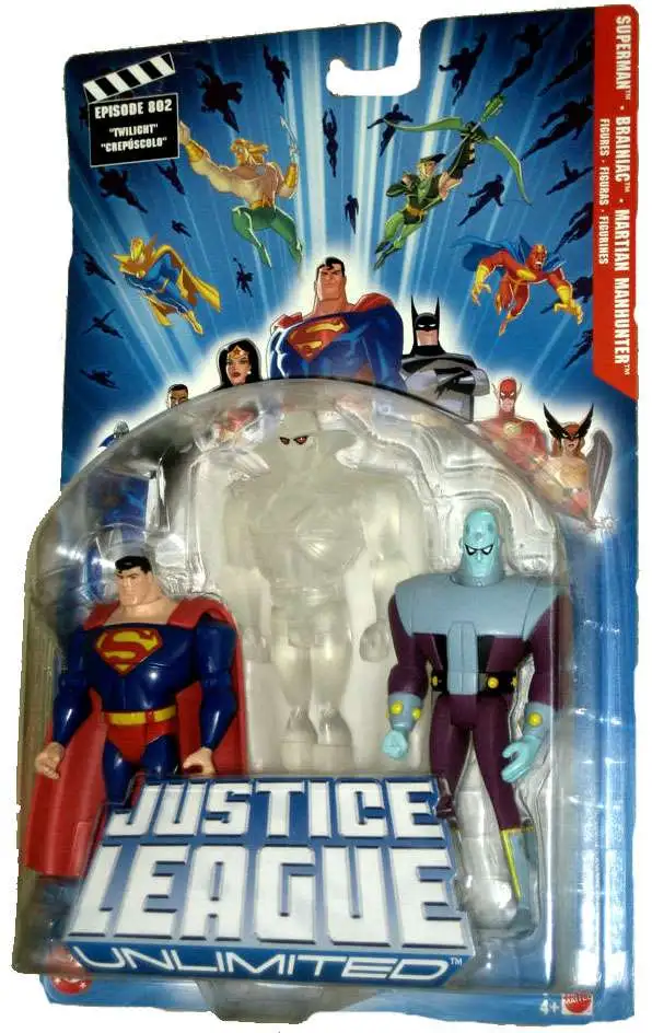 Justice League Unlimited Series 1 Superman, Martian Manhunter Brainiac Action Figure 3-Pack ...