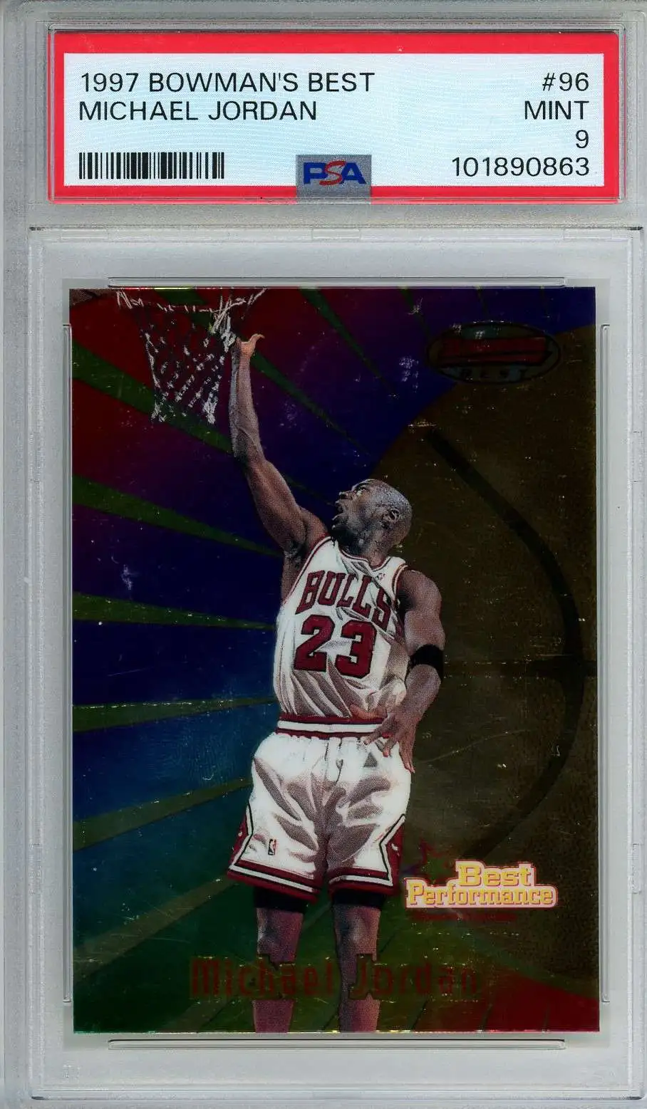 NBA 1997 Bowmans Best Single Card Michael Jordan 96 PSA 9 - ToyWiz