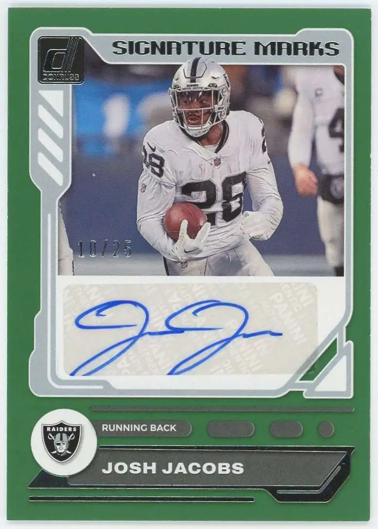 NFL 2023 Panini Donruss Single Card Signature Marks 1025 Josh Jacobs SM ...