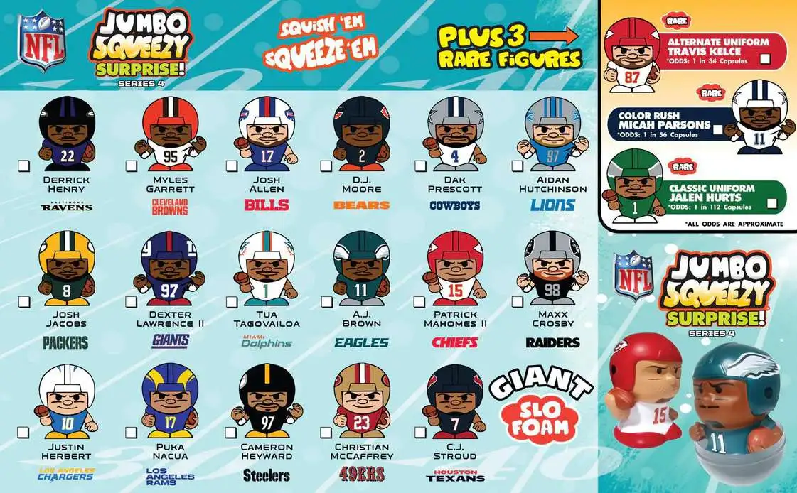 NFL JUMBO Squeezy Surprise Series 4 Football Mystery Box 18 Packs Party ...