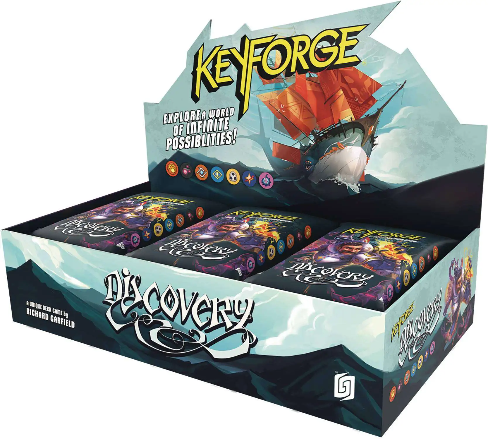 KeyForge Unique Deck Game Discover Deck Display Box 12 Archon Decks ...