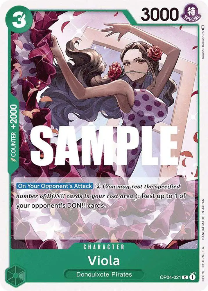 One Piece Trading Card Game Kingdoms of Intrigue Single Card Common Viola OP04-021 - ToyWiz
